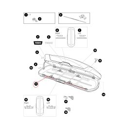 Thule Schließleiste Verschlußleiste für Dachbox Motion XT L Sport rechts 54121 - Cartuningpoint.de