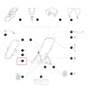 Thule Front Wheel Lock Button für Stadtbuggy Thule Sleek - Cartuningpoint.de